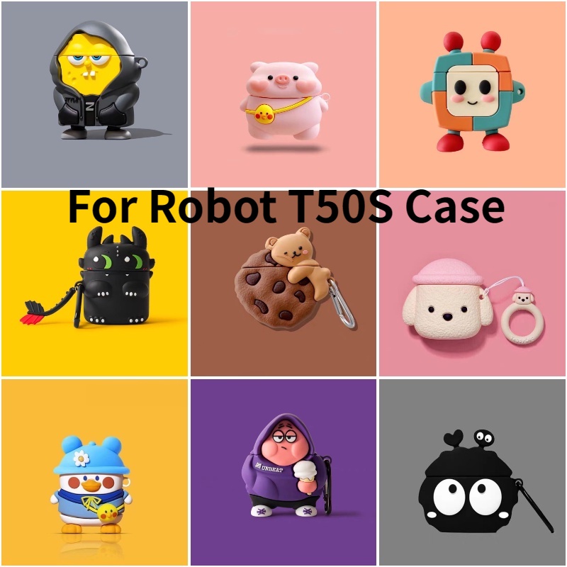 Cho Robot T50S Case Vỏ ốp tai ng Vỏ Bảo Vệ Hộp Sạc Tai Nghe Mềm Họa ...