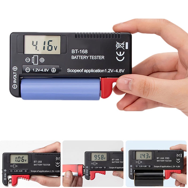 Máy Kiểm Tra Dung Lượng Pin Lithium Kỹ Thuật Số BT-168 Màn Hình Hiển Thị Tải Trọng Pin AAA AA ...