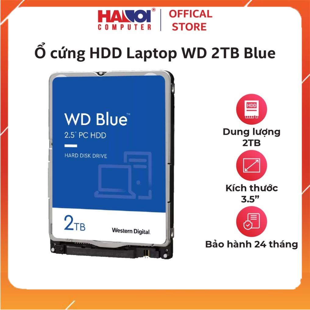 Thiết bị lưu trữ Ổ cứng HDD Laptop WD 2TB Blue 2.5 inch, 5400RPM, SATA ...