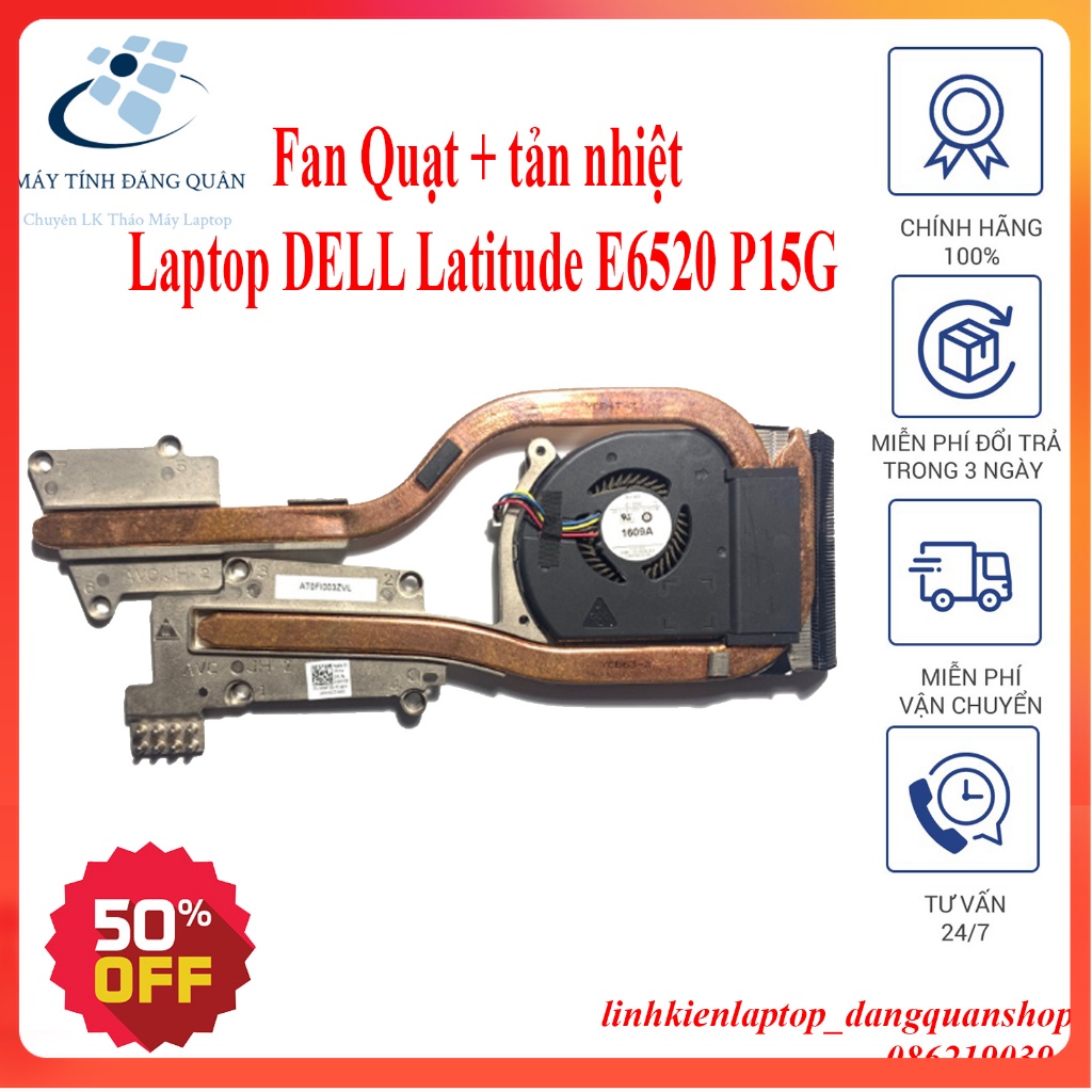 Fan Quạt + tản nhiệt dành cho laptop DELL Latitude E6520 P15G ...