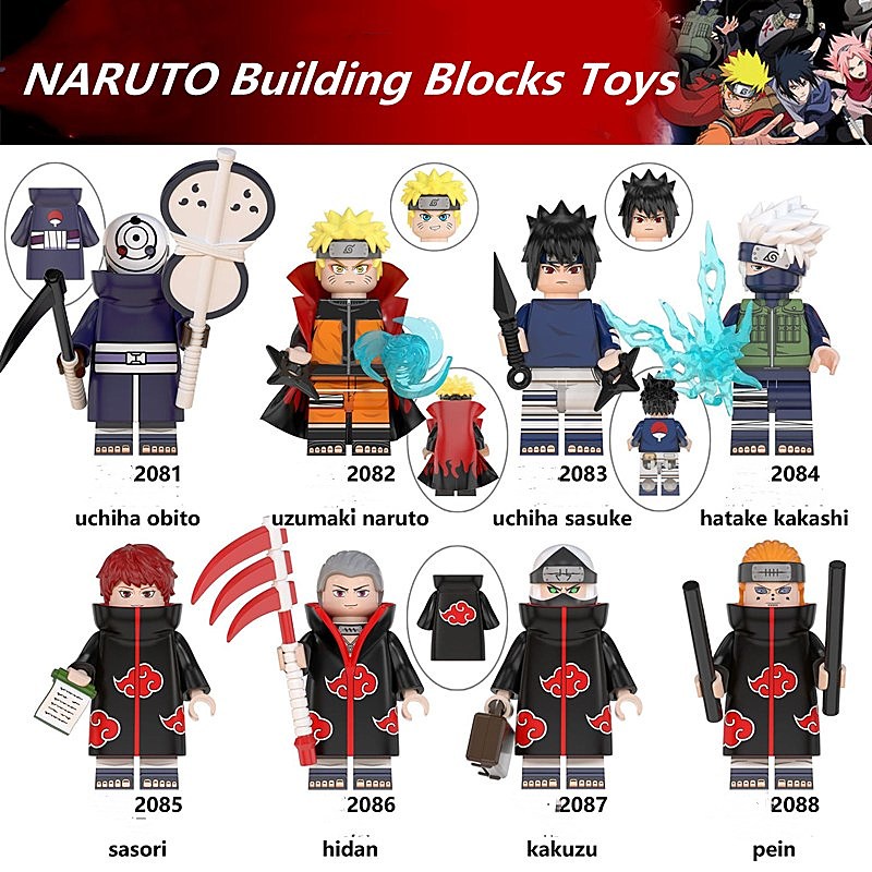 Naruto Uzumaki Uchiha Sasuke Character Lego Toy Set Fast Shipping YM ...