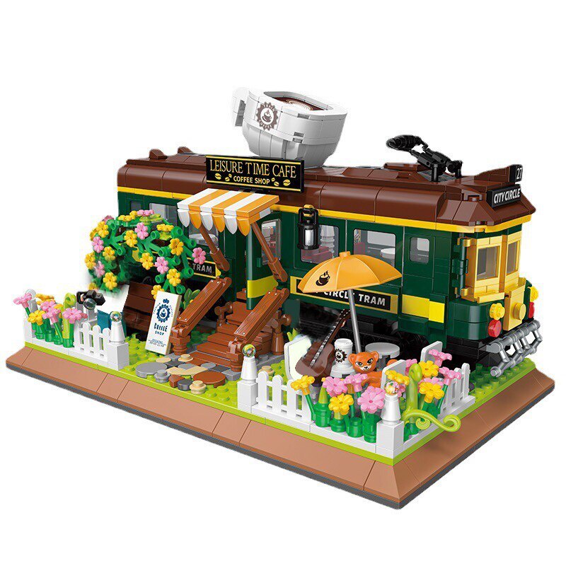City Miniature Street View Cafe Train Coffee Mini Micro Building ...