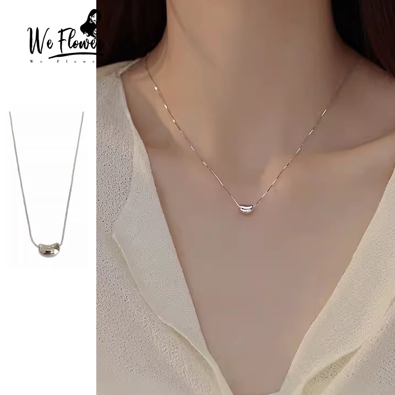 We Flower Vòng cổ Bạc s925 Mặt Hình Hạt Đậu May Mắn Cho Nữ | Shopee Việt Nam