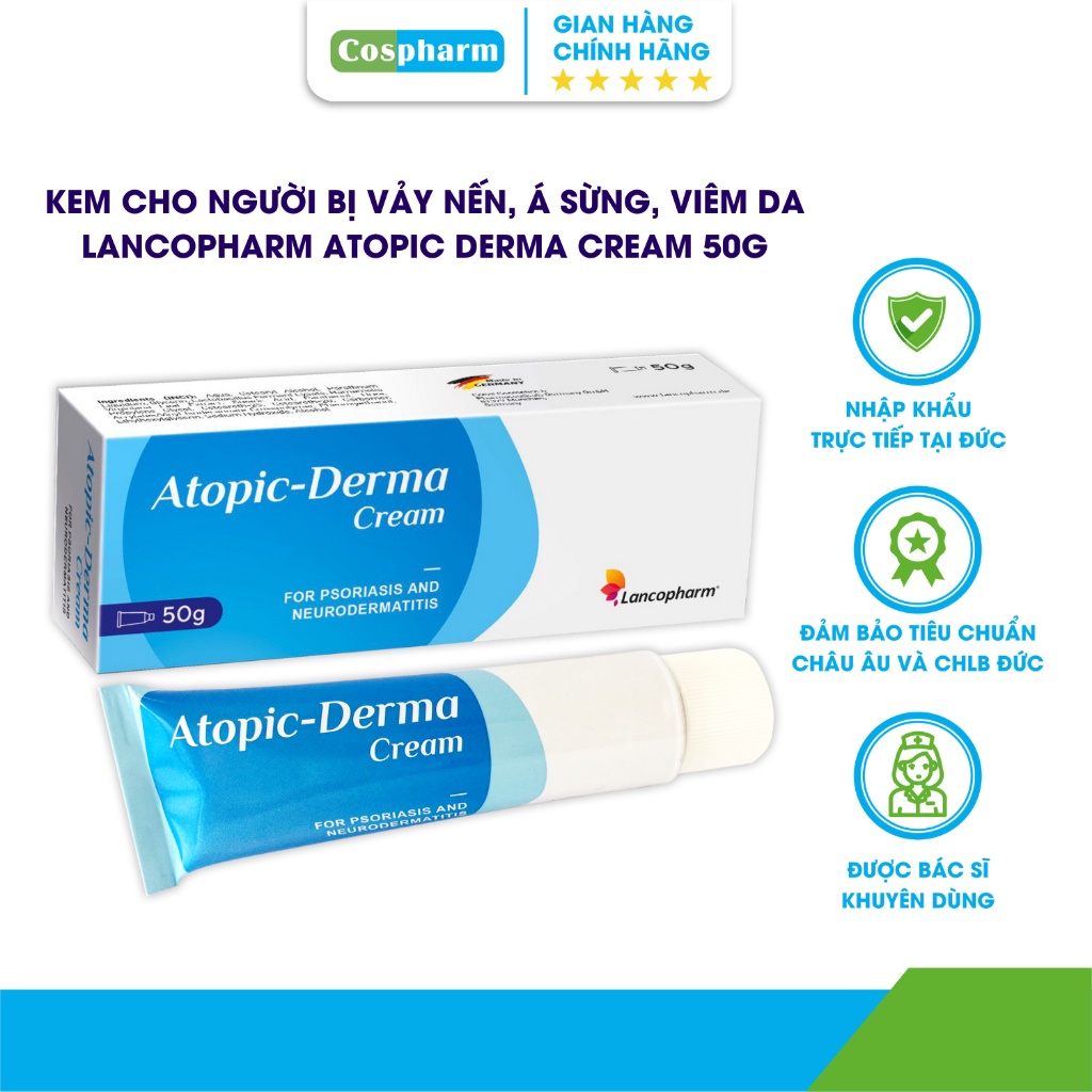 KEM THOA VẢY NẾN, Á SỪNG, DA - LANCOPHARM ATOPIC DERMA CREAM 50G # ...