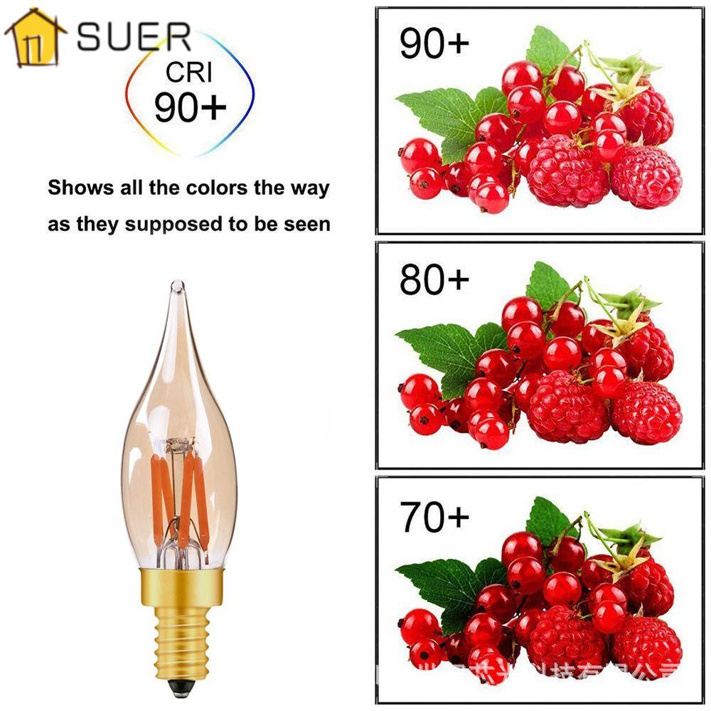 Bóng đèn led suenin c22t, bóng đèn pha lê sợi đốt màu trắng ấm, nến ...