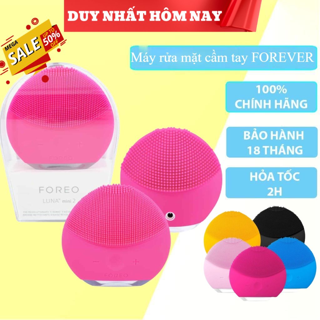 Máy rửa mặt cầm tay FOREVER - Đầu silicone giúp làm sạch hiệu quả, chế ...