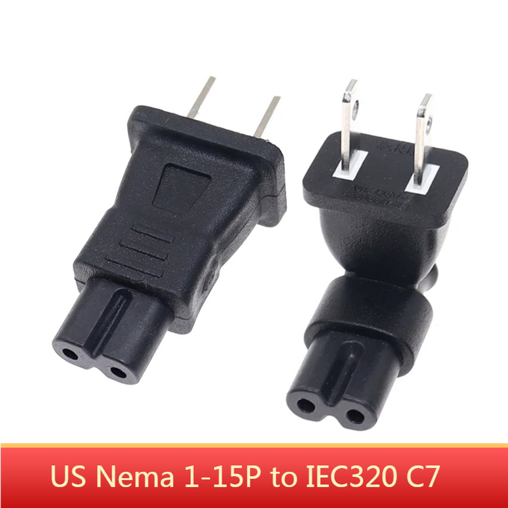 Us NEMA 5-15P 2 chân cắm cáp nguồn sang IEC C7 hình 8 bộ chuyển đổi ...