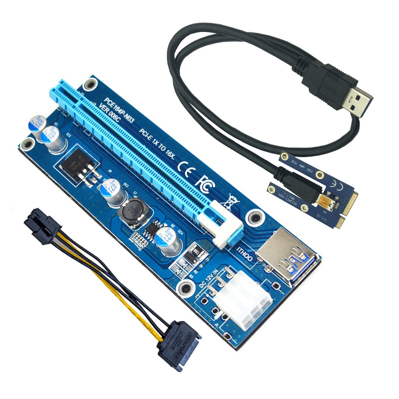 Mini pci-e to pci express extender riser card pcie 1x đến 16x khe cắm ...