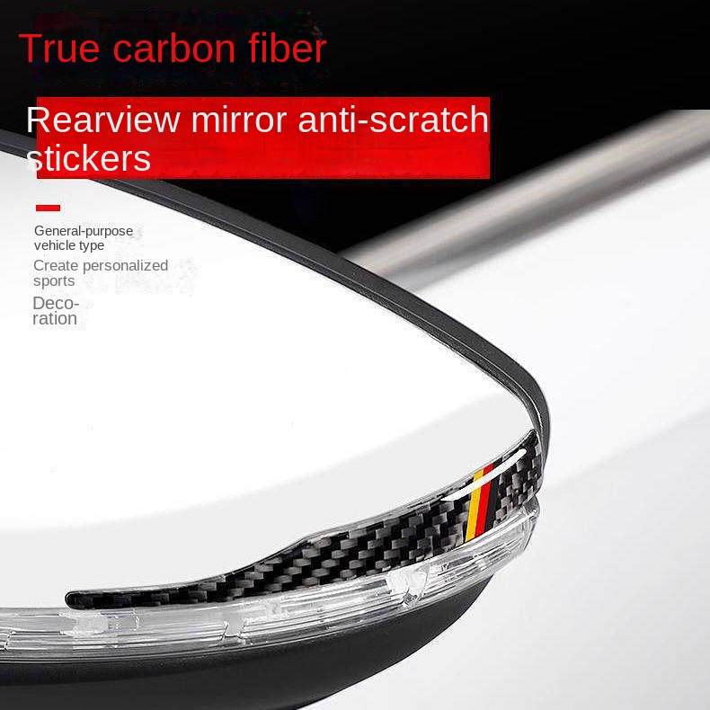 Car Rearview Mirror Anti-Collision Strip Carbon Fiber Rear View Mirror ...