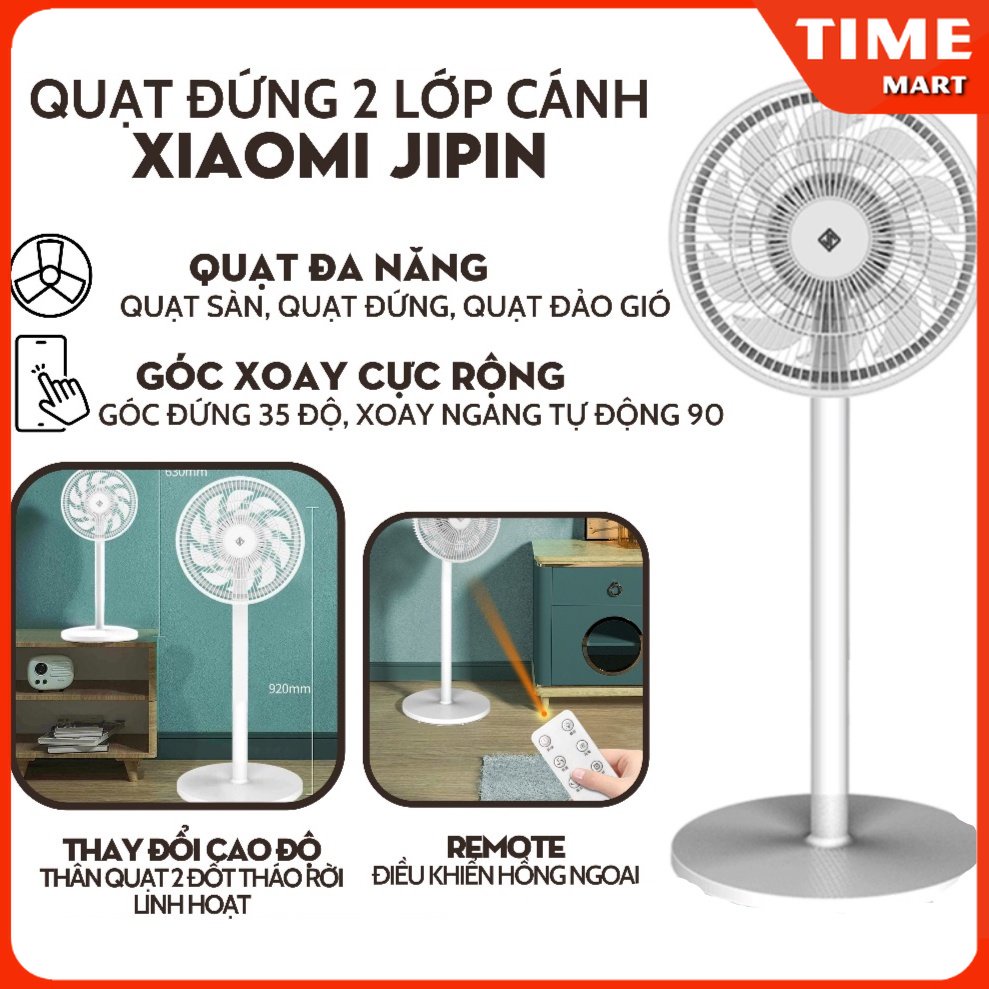[ CHÍNH HÃNG ] Quạt đứng 2 lớp cánh Xiaomi Jipin. Quạt bàn 15 cánh ...
