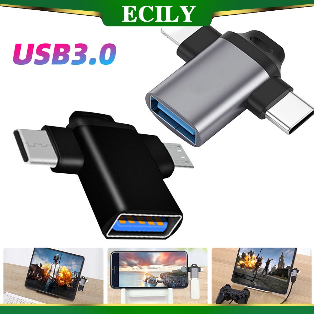 Đầu Đọc Thẻ OTG Micro USB / Type C Sang USB 3.0 2 Trong 1 Đa Năng Cho ...
