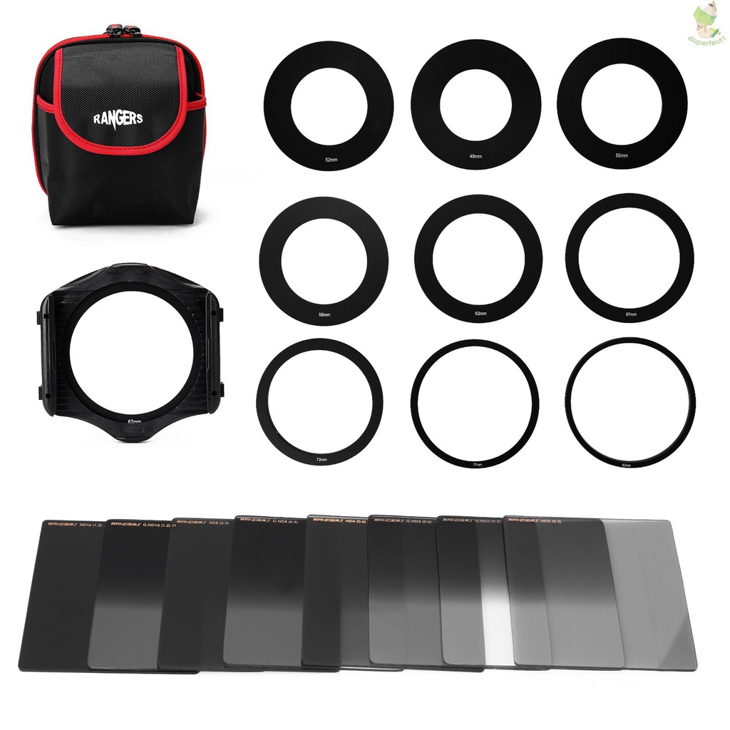 Square Neutral Density Filter Kit ND2+4+8+16 Filter Set with Ring ...