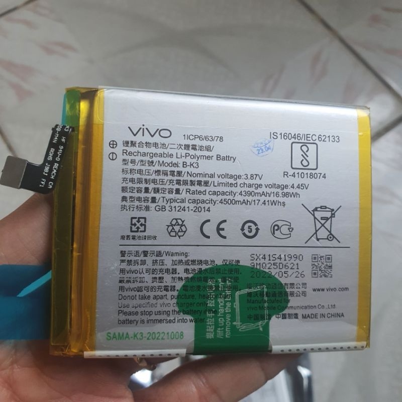 Pin vivo s1 pro k3 B-K3 4500mAh (bản việt nam) zin bao test đổi trả ...