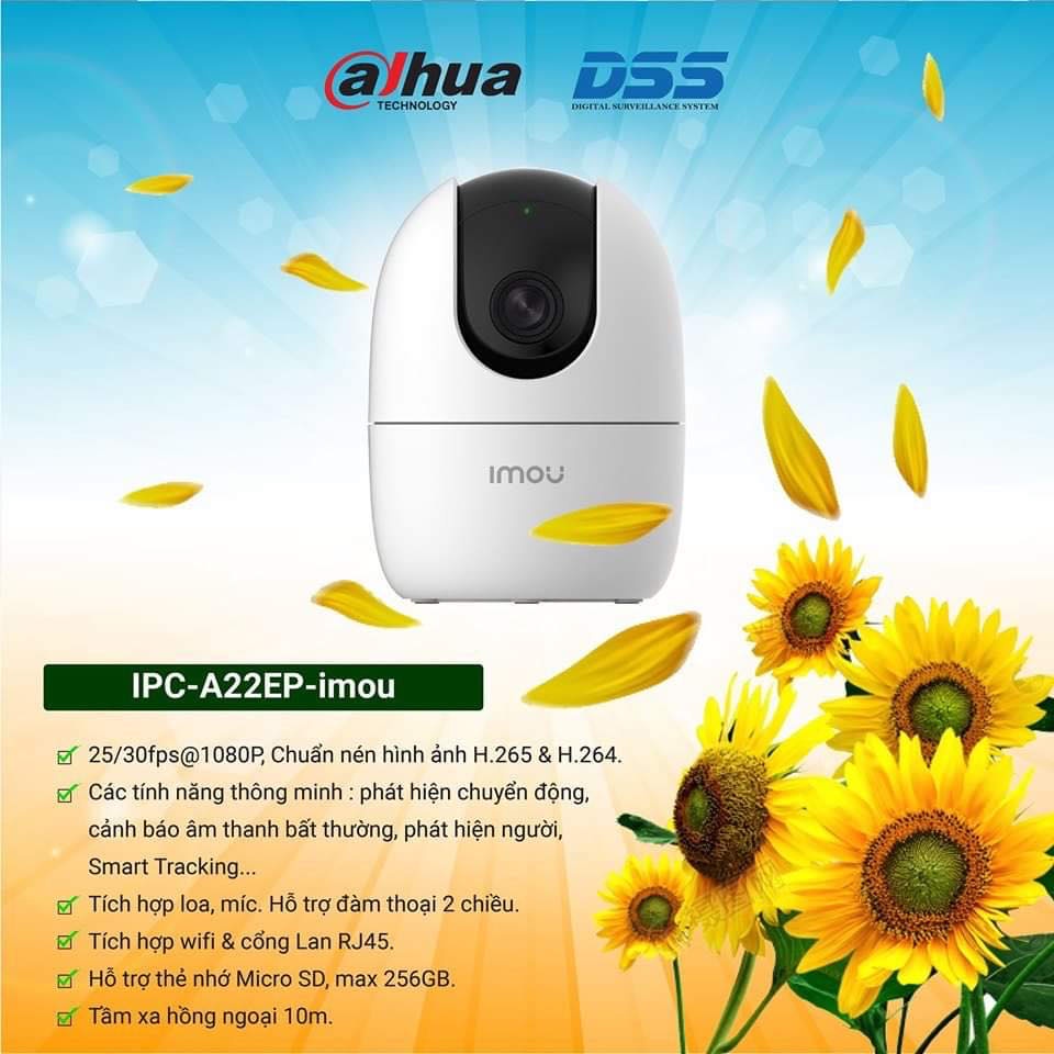 [Chính hãng] Camera WIFI IMOU A22EP 1080P(2M) xoay 360 độ đàm thoại 2 ...
