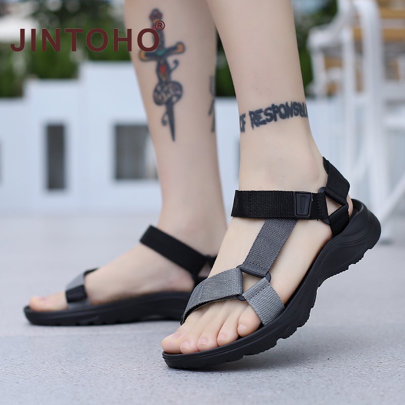 Jintoho Xăng đan Khóa Dán Chống Trượt Cỡ Lớn 46 Thời Trang Mùa Hè Cho ...