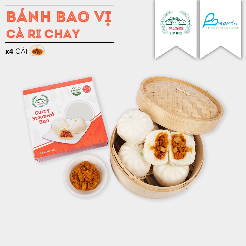 Bánh bao vị cà ri thuần chay Lim Kee SINGAPORE 140G/ 4 bánh - Vegan ...