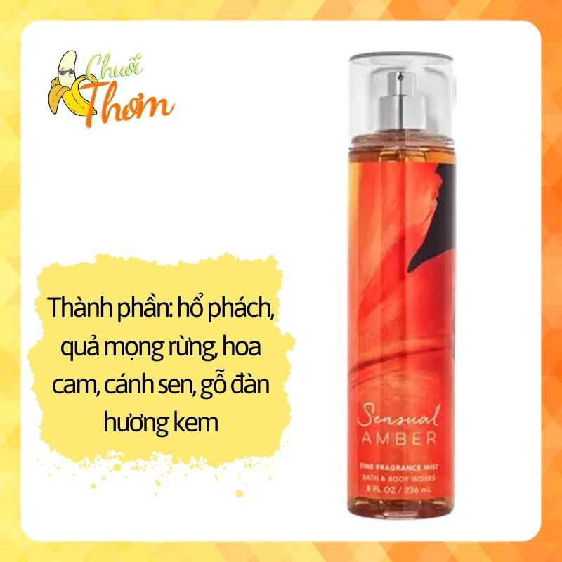 TESTER SENSUAL AMBER - Xịt thơm Body Mist Bath and Body Works | Shopee ...