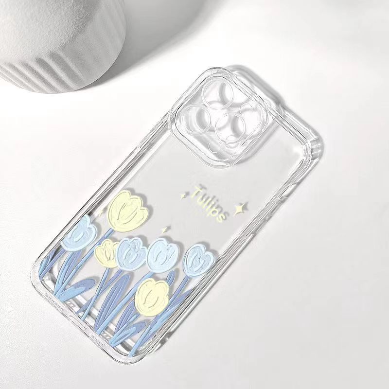 Xs Ốp Điện Thoại Mềm Trong Suốt Họa Tiết Hoa Tulip Cho Iphone12promax Mini8 Plus Xs131114bao