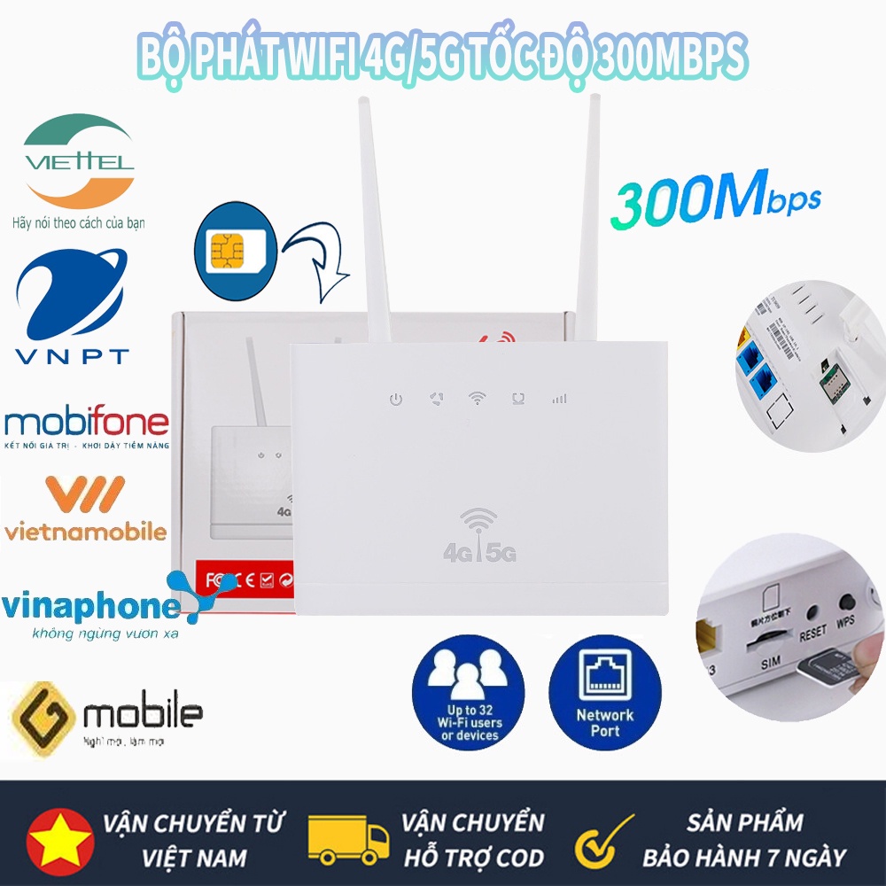 Bộ Phát WIFI 4G/5G Phiên Bản Mới LTE CP108 300MBPS, 3 Cổng Lan，Bộ phát Wifi không dây | Shopee ...
