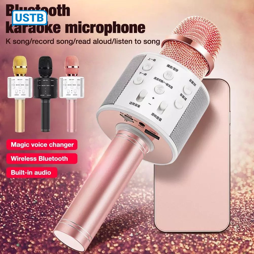Micro karaoke WS858 cầm tay không dây KTV USB loa di động | Shopee Việt Nam