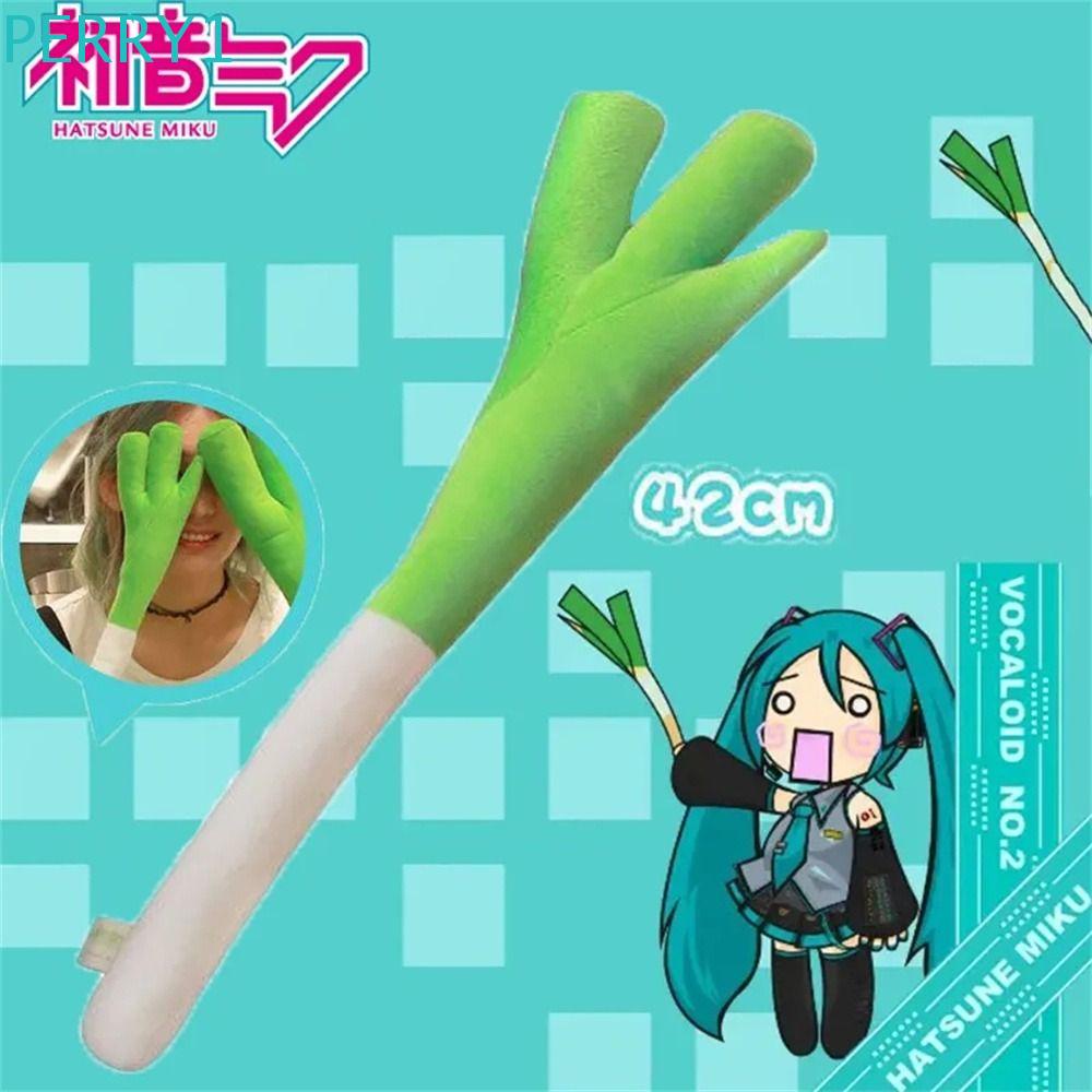 Perry plush green onion, 42cm plush plant stuffed scallion, kawaii ...