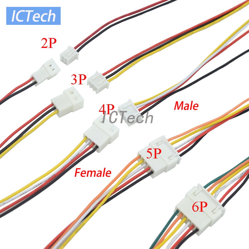 Set 5 Cặp Dây Cáp XH2.54 2Pin 3PIn 4Pin 5Pin 6Pin Dài 200MM | Shopee ...