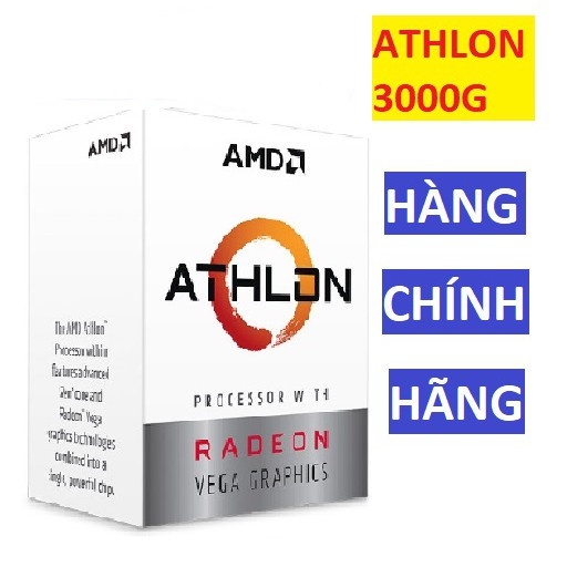 CPU AMD ATHLON 3000G 3.5 GHZ 4 MB 2 NHÂN 4 LUỒNG VEGA3 (NEW 100%, CHÍNH ...