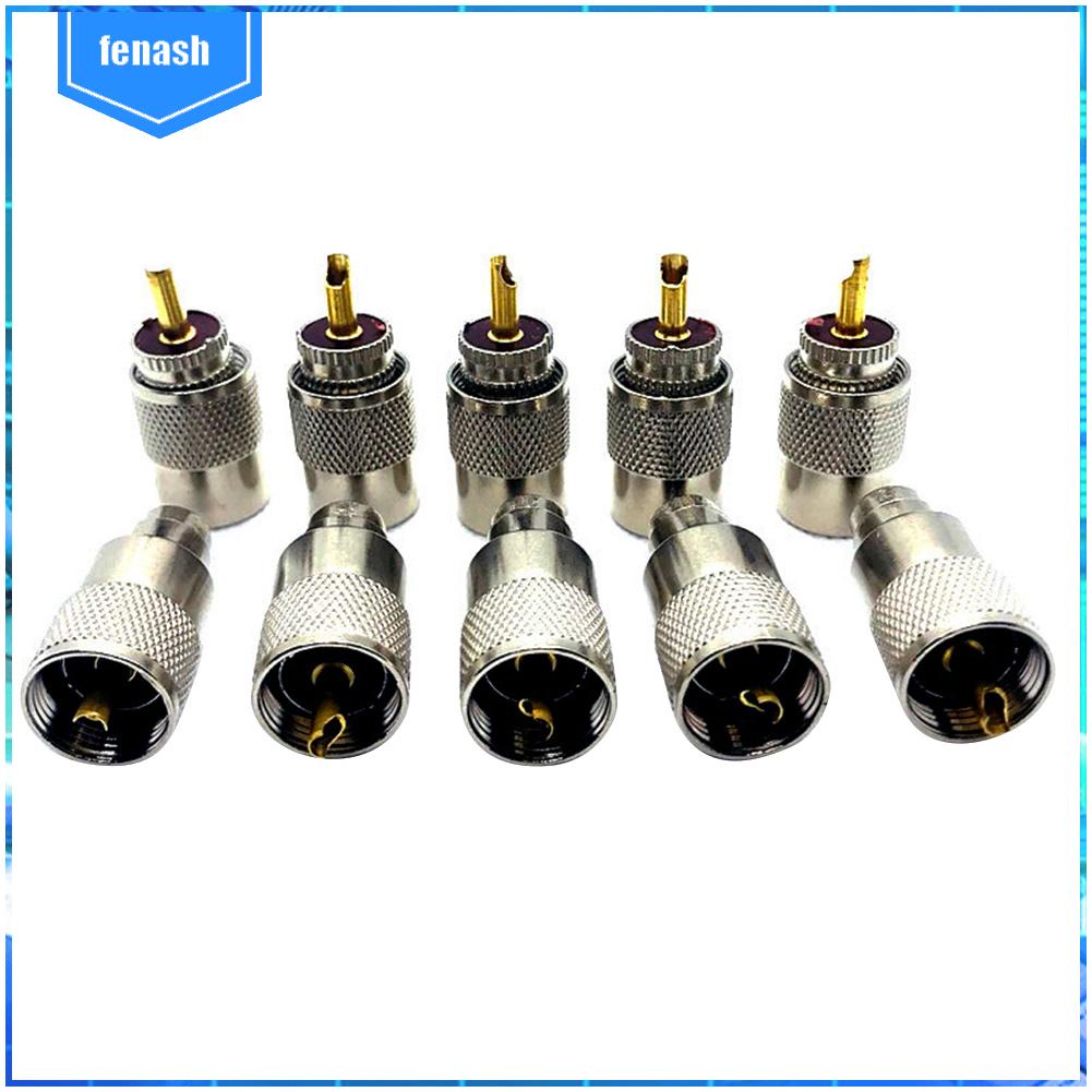 10 cái uhf pl259 đầu nối nam rg8 rg58 rf bộ chuyển đổi cáp ăng ten đồng ...