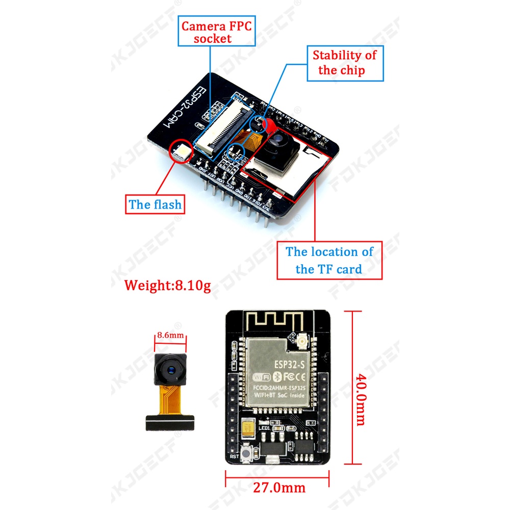 Bảng Mạch Camera ESP32 CAM-MB MICRO USB ESP32 ESP32 CH340 CH340G 5V ...