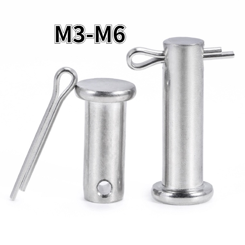 [xjk] 304 trục ghim bằng thép không gỉ đinh ghim cố định gb882 đầu phẳng có lỗ chốt trục hình ...