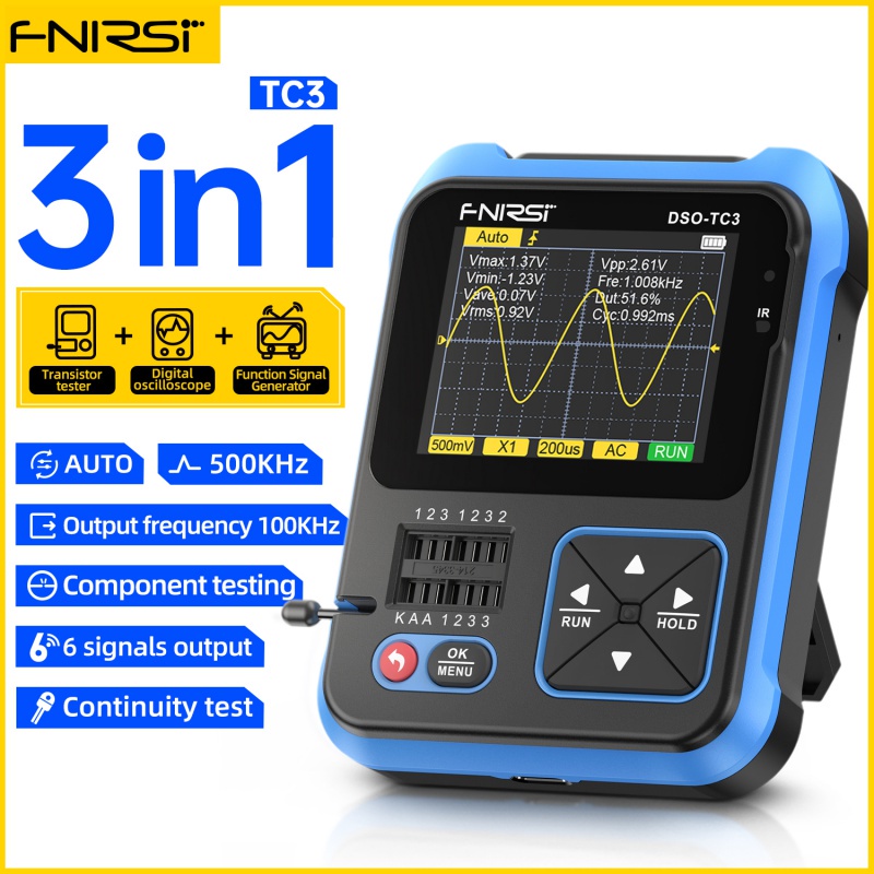 FNIRSI DSO-TC3 Digital Oscilloscope Transistor Tester Function Signal ...