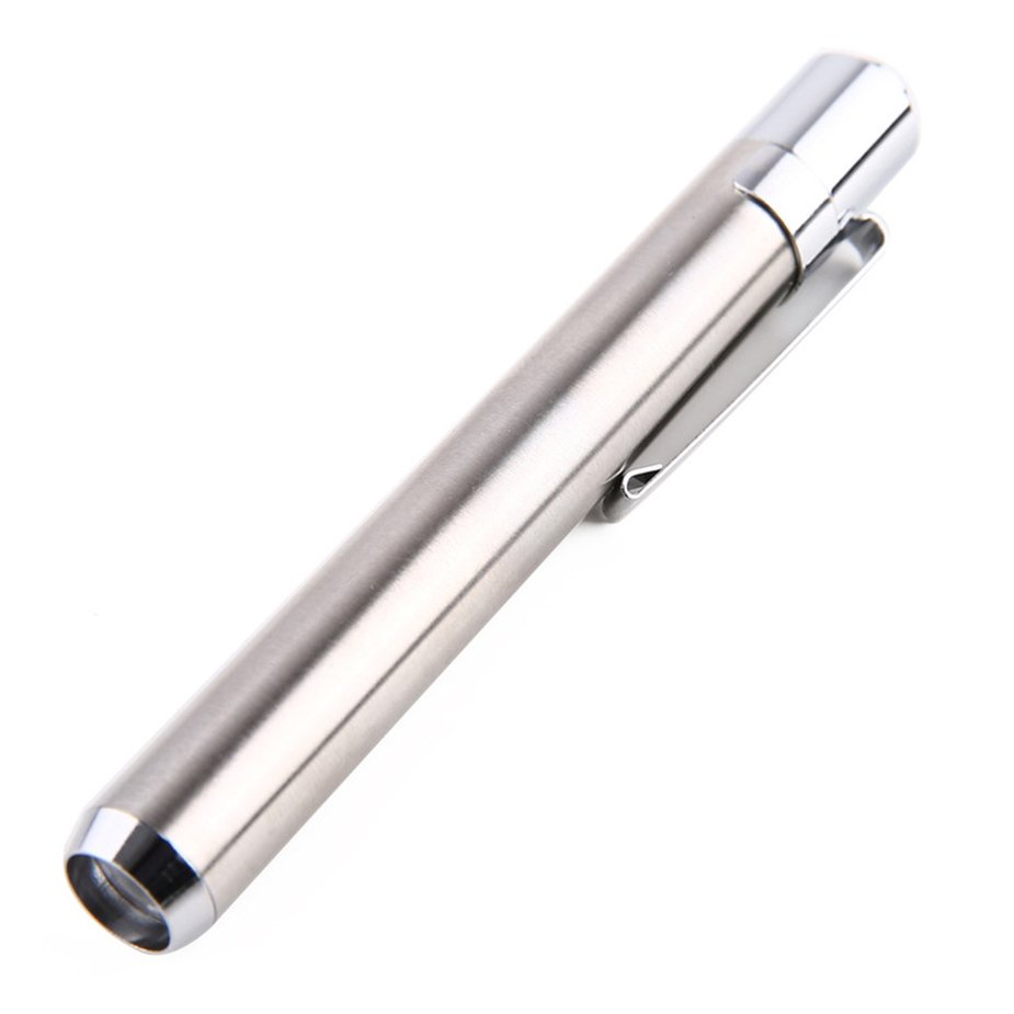 LED Flashlight Mini Portable Stainless Steel Battery Powered UV Pen ...