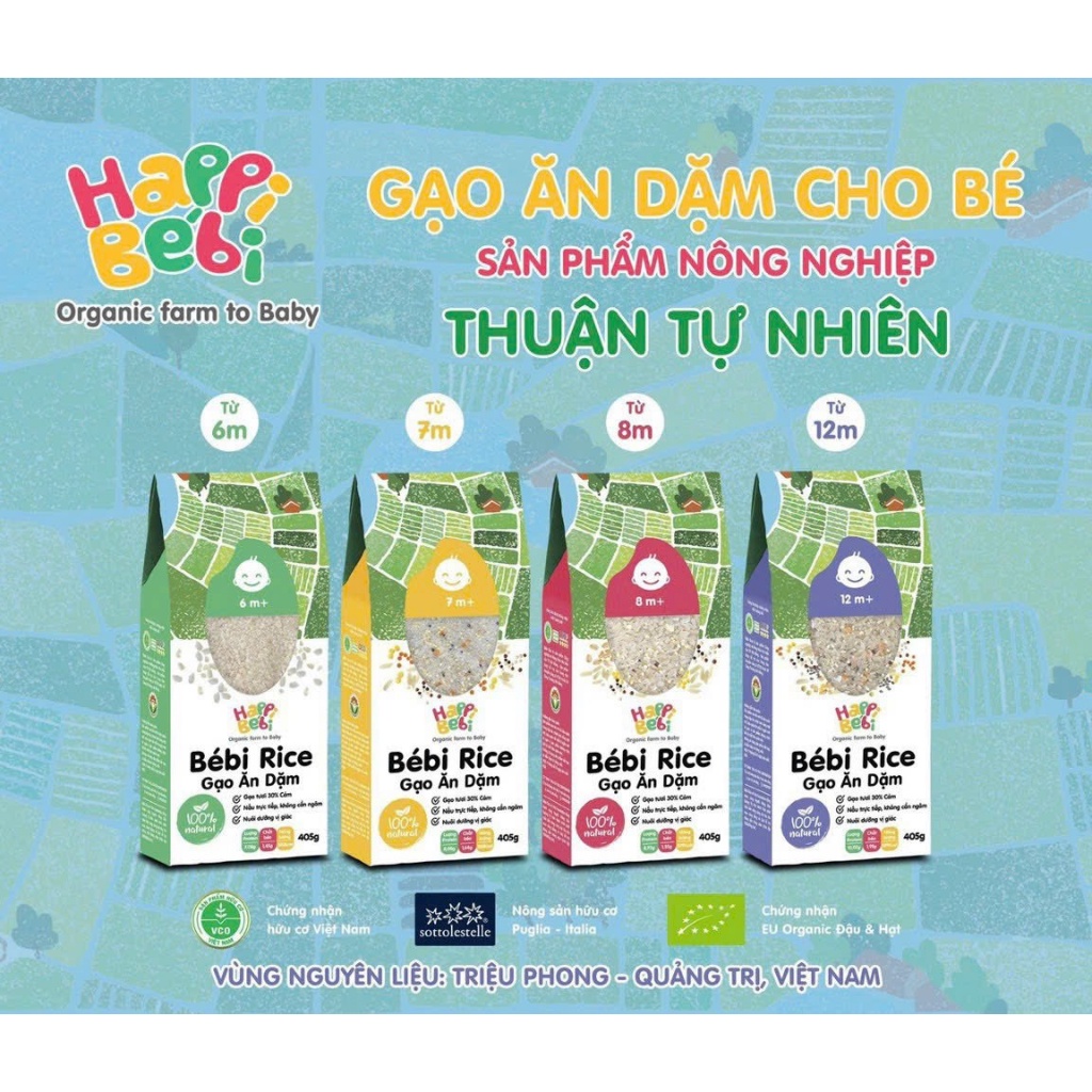 Gạo Hạt Vỡ Hữu Cơ Cám Mầm Trộn Hạt HAPPY BEBI RICE, Gạo Ngũ Cốc Cao Cấp ...
