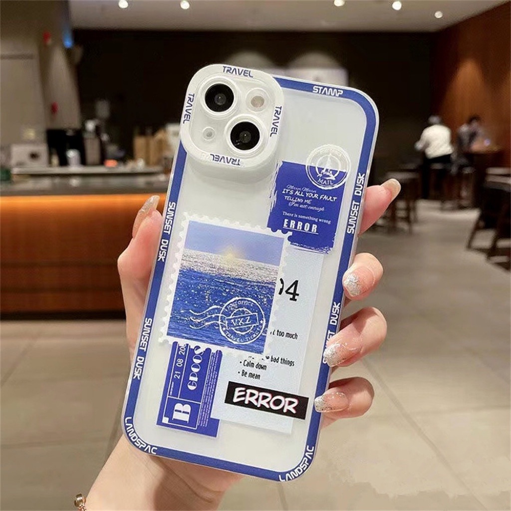 Ôp Điện Thoại tpu Dẻo Trong Suốt Họa Tiết Tem Cổ Điển Cho iphone 6 7 8 plus xr x xs 11 12 13 14 ...