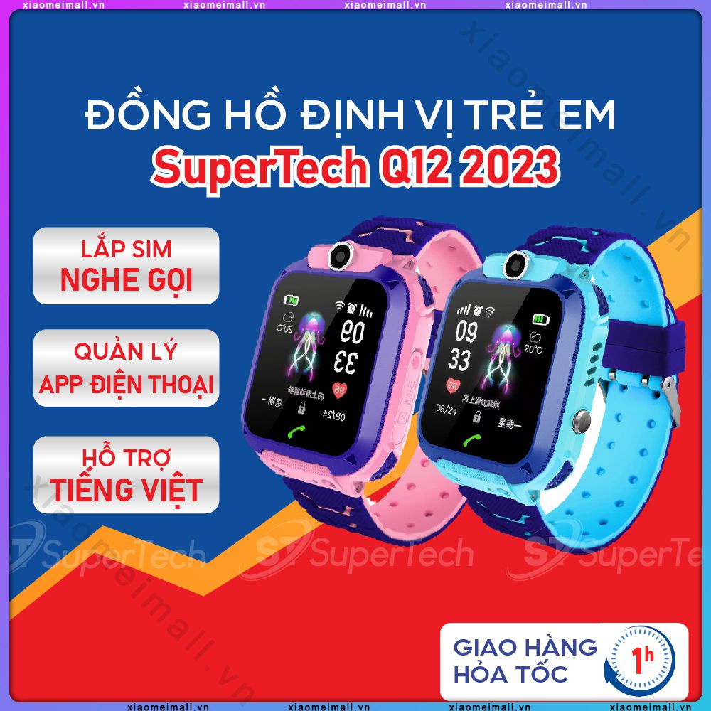 Đồng hồ thông minh Định vị Q12( Đồng hồ thông minh trẻ em)lắp sim nghe gọi 2 chiều Chống nước ...