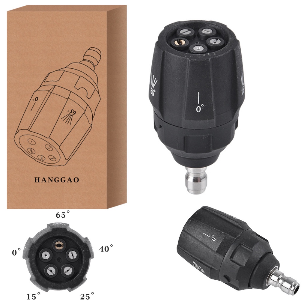 Đầu Béc Phun 5 Trong 1 Nhiều Góc Độ Cho Máy Rửa Xe Cao Áp(Lổ 1.0 (030 ...