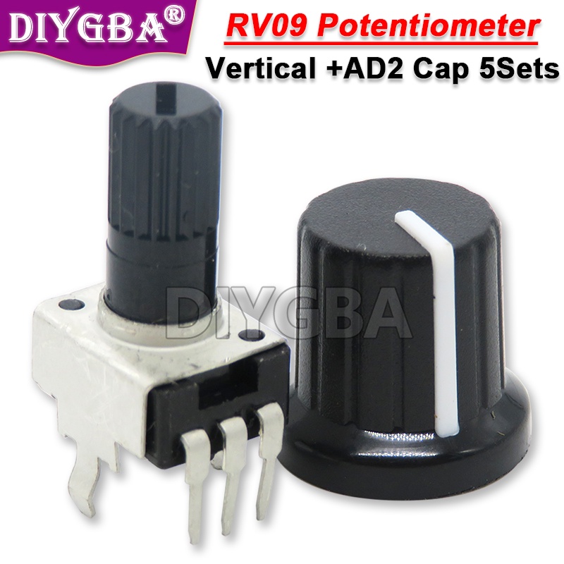 5 cặp = 10 cái rv09 trục dọc 12,5mm 9 loại chiết áp con dấu 3pin 1k 2k ...