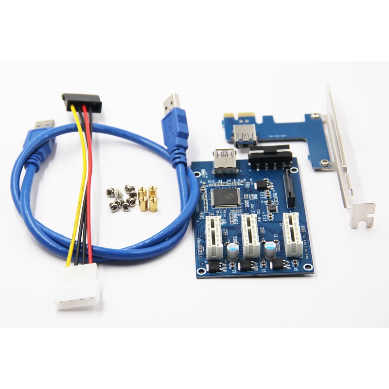 Card Mở Rộng pci express e 1x card Pcie 1 Sang 3 2 Lớp + Cáp usb 3.0 ...