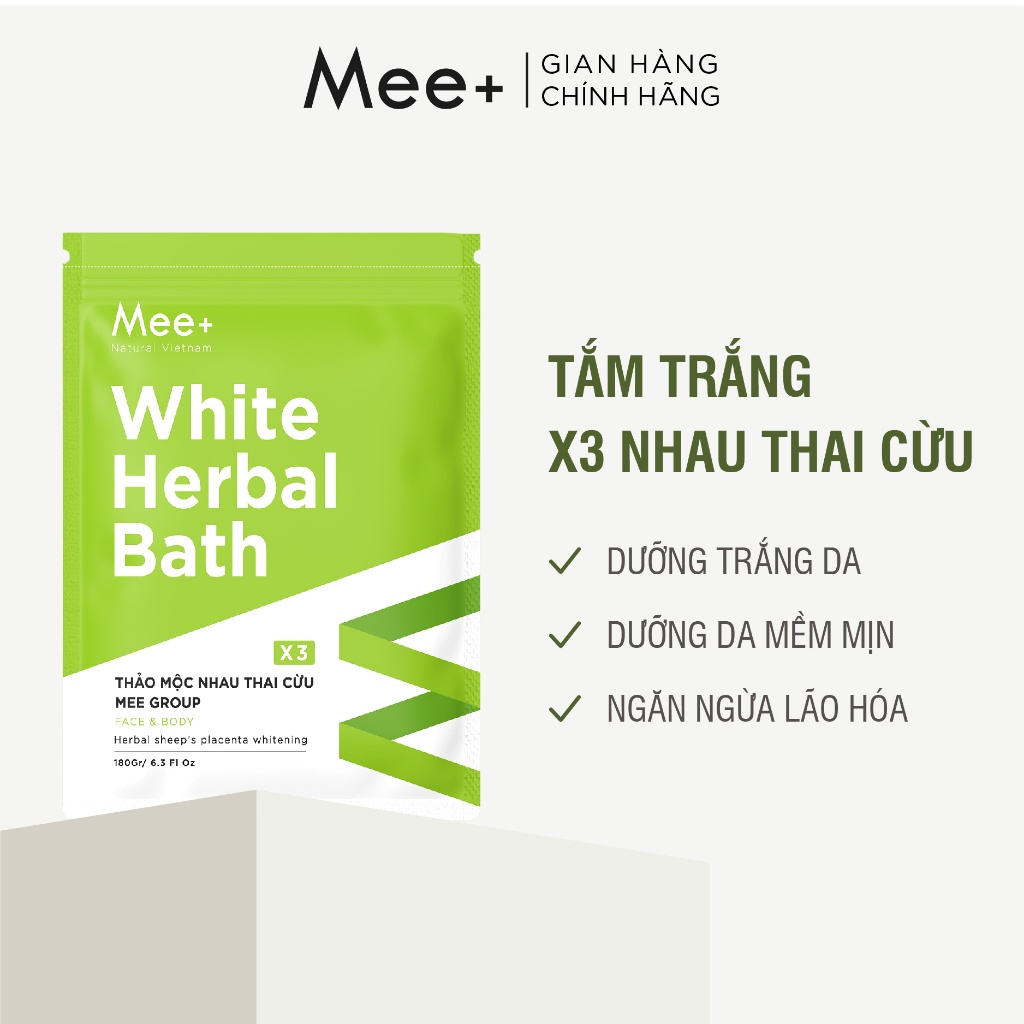 Tắm trắng x3 nhau thai cừu, dưỡng trắng da body thảo mộc Mee Natural ...