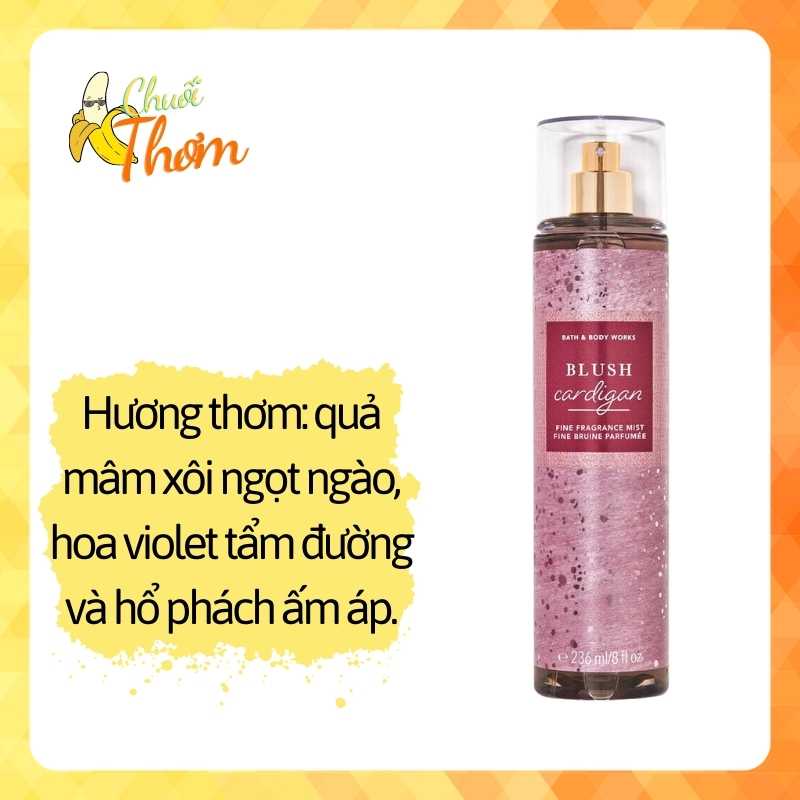 TESTER BLUSH CANDIGAN - Xịt thơm Body Mist Bath and Body Works | Shopee ...