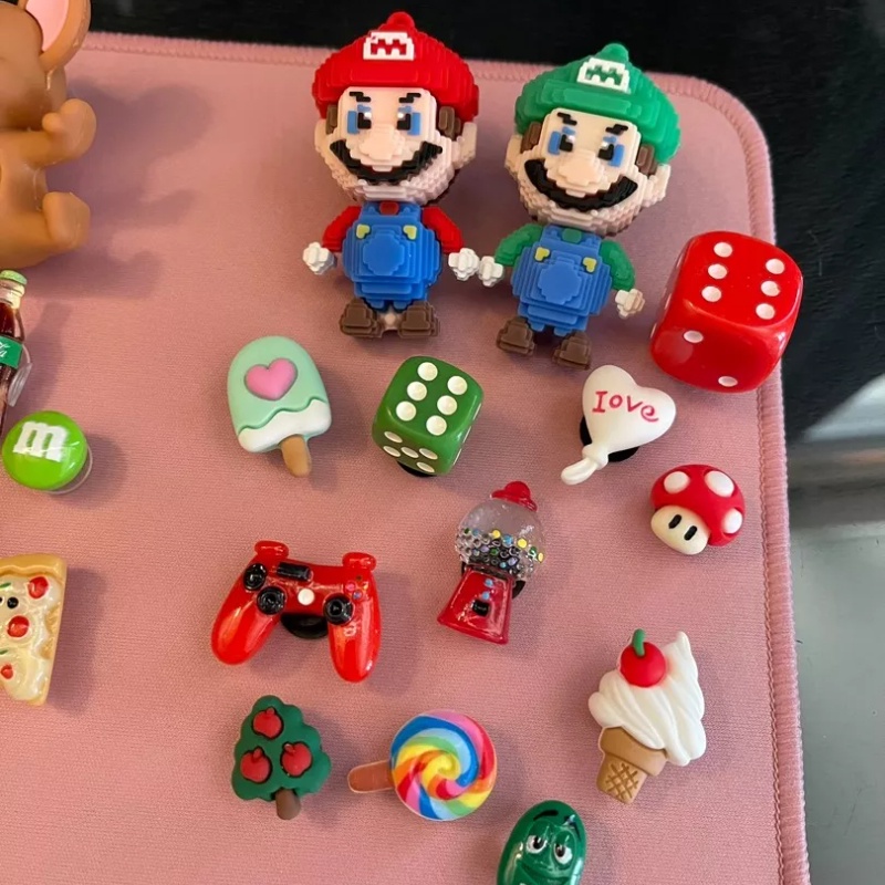 Bộ Ghim Crocs Và Kẹp Hình Hoạt Hình Mario / Jibbitz / Kẹo Mút / Giày ...