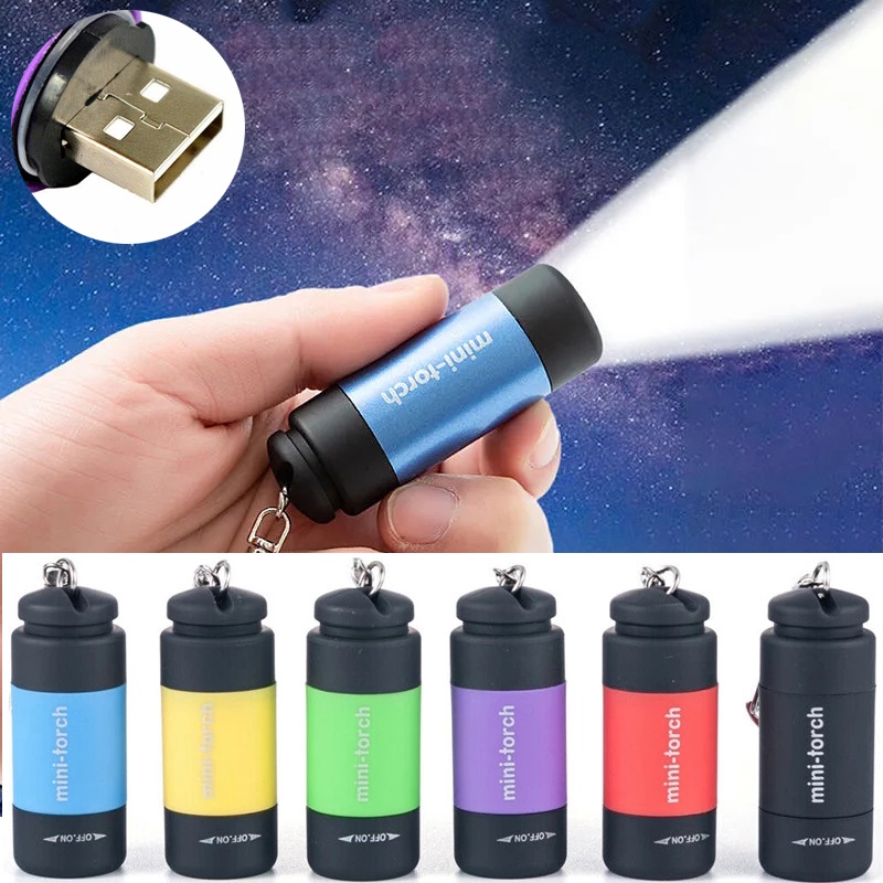 Đèn led mini torches light usb đèn pin di động có thể sạc lại đèn pin ...