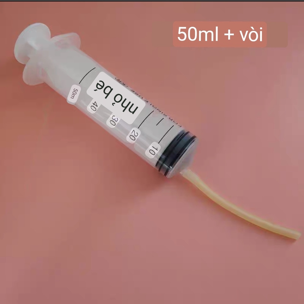 XiLanh 50ml + Ống 14cm Bơm Bột Đút Vẹt Non Ống Bơm Thức Ăn Cho Gà Đá Bơm Thức Ăn Cho Nhồng Non ...