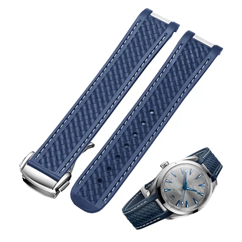 Dây Đeo Cao Su silicone Màu Xanh Đen 20mm Chất Lượng Cao Cho omega ...