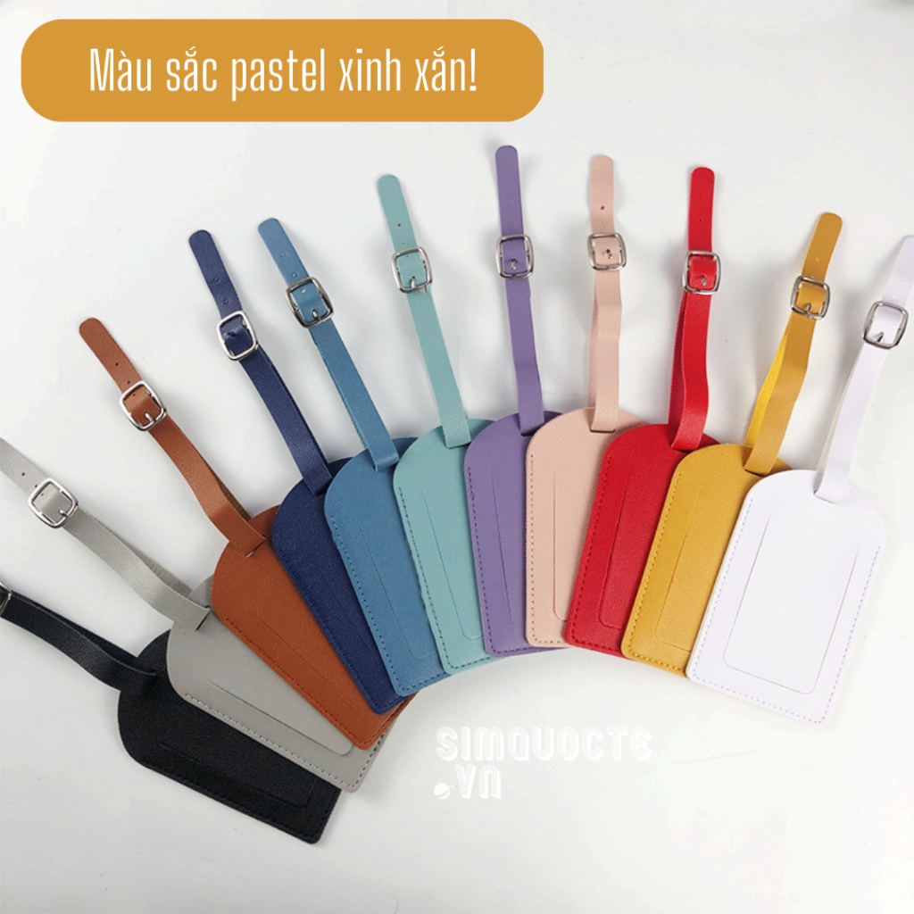 Thẻ name tag hành lý du lịch gắn vali da PU chống nước thiết kế tiện ...