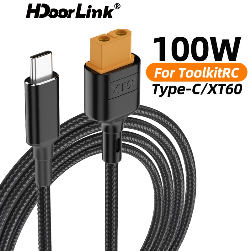 Cáp sạc HdoorLink Type-C sang XT60 Đầu nối USB-C sang XT60 Cáp sạc PD 100W Dây sạc nhanh cho Bộ ...