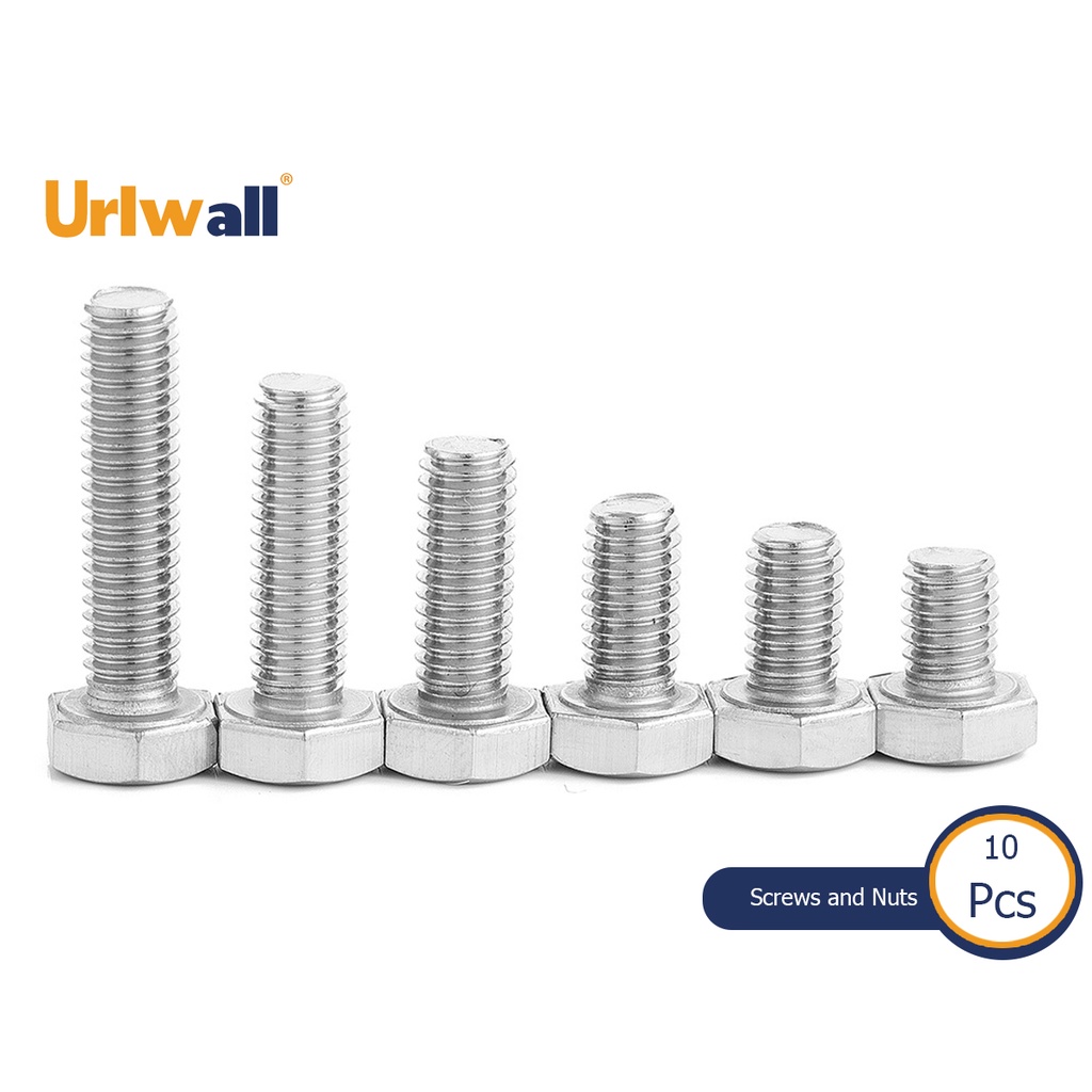 Urlwall Bu Lông Đầu Lục Giác Bằng Thép Không Gỉ M3 M4 M5 M6 M8 304 Chuyên Dụng DIN933 | Shopee ...