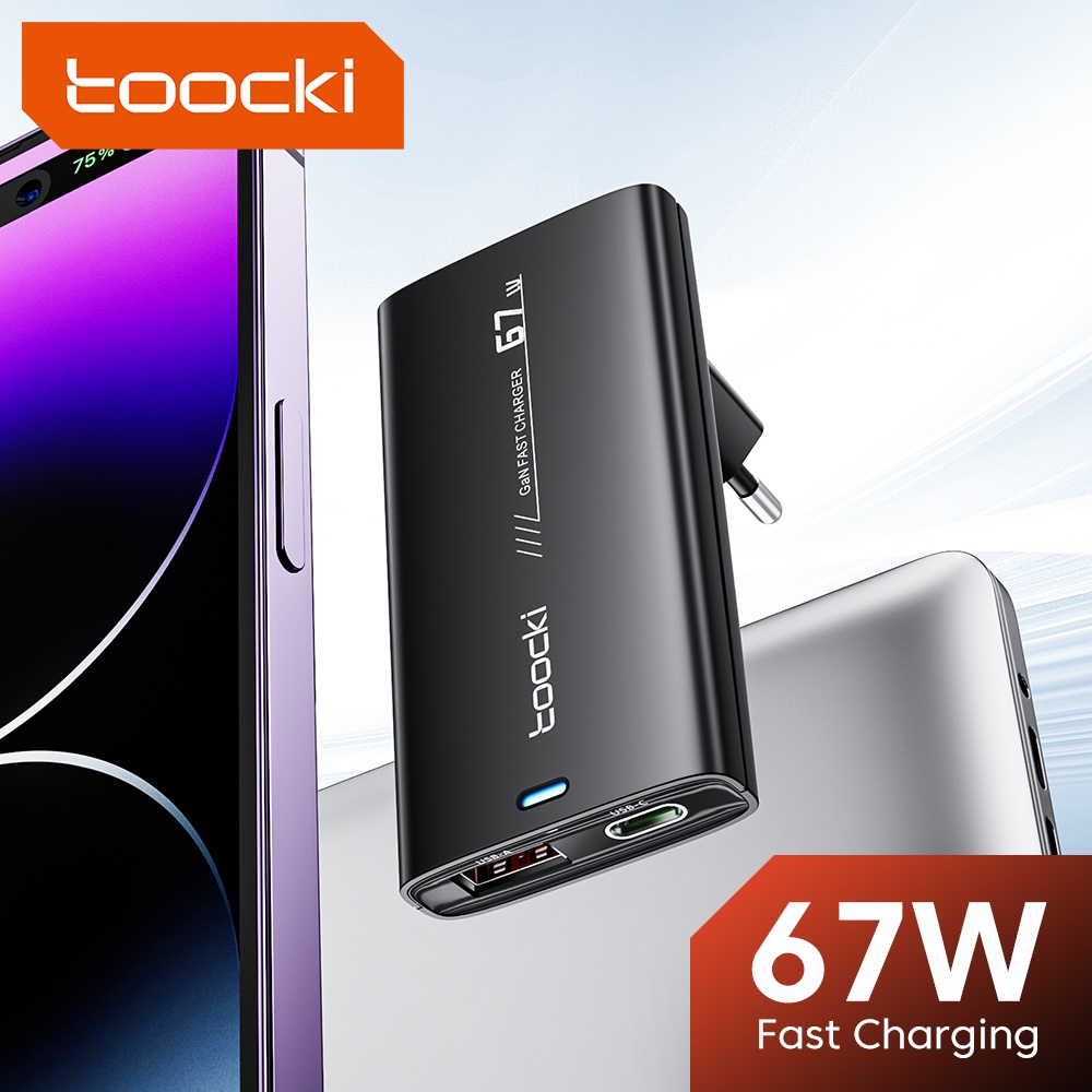 Cốc Sạc Nhanh Toocki 67W QC4.0 PD3.0 Cổng USB Type C Cho Laptop Điện Thoại | Shopee Việt Nam
