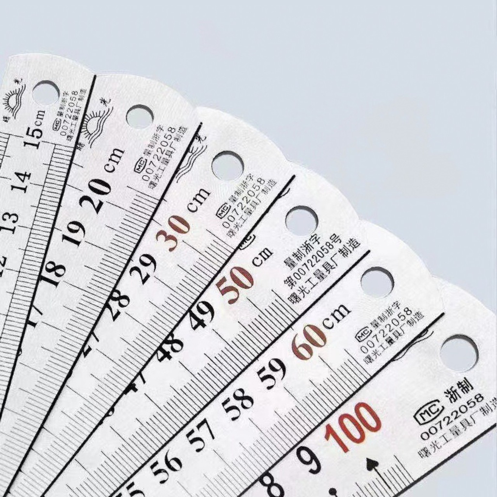 Thước THÉP dày 1mm không gỉ 2 mặt INCH và CM, Thước lá thẳng dài 20cm 30cm 40cm 50cm 60cm 1 mét ...