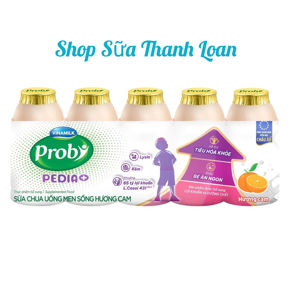 {GIAO HỎA TỐC} Lốc 5 Chai Sữa Chua Uống Probi Pedia Hương Cam 65ml ...